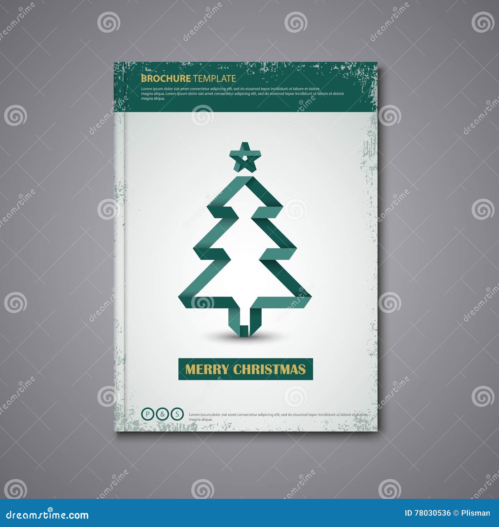 Brochures Book or Flyer with Folded Christmas Tree Template Stock ...