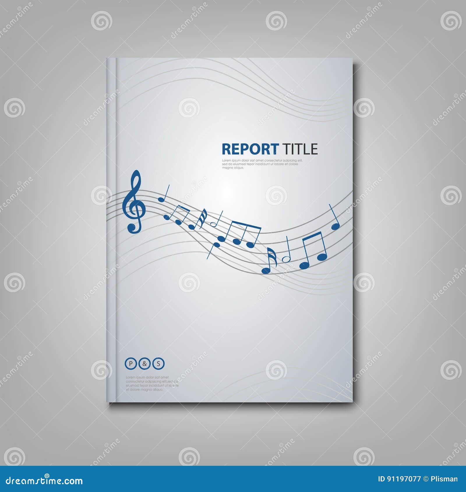 Brochures Book or Flyer with Musical Notes on Front Side Stock Vector ...
