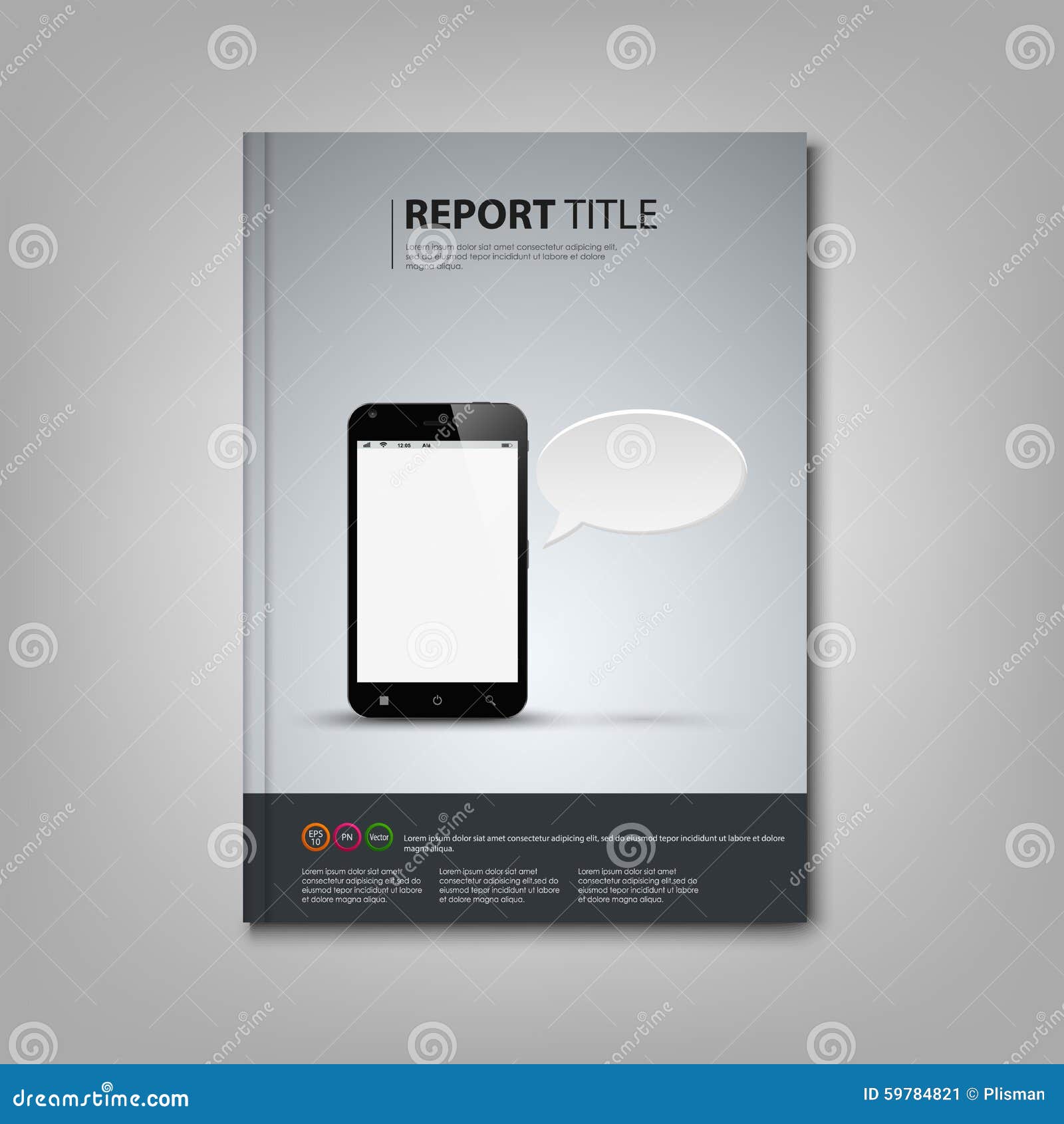 Brochures Book or Flyer with Smart Phone Template Stock Vector ...