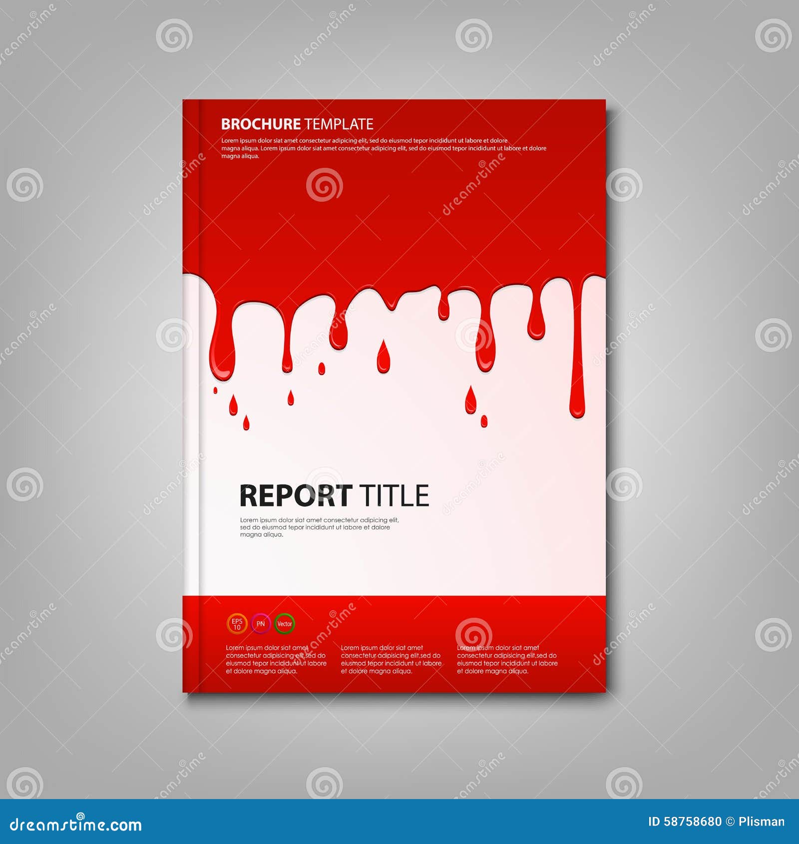 Brochures Book or Flyer with Spilled Red Color Template Stock Vector ...