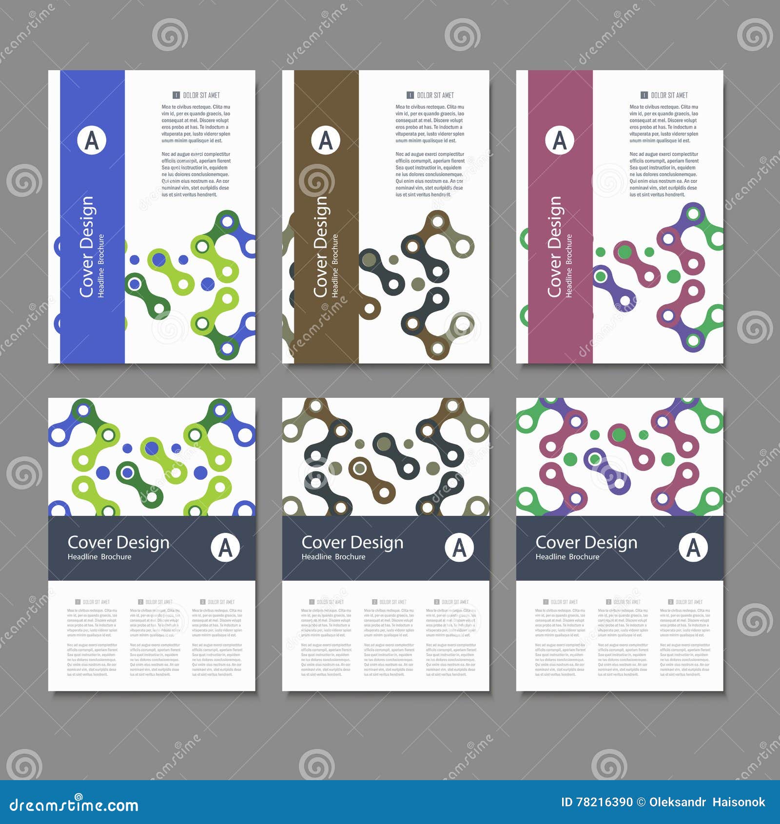 Brochures Design Templates. Vector Pattern with Abstract Figures Stock ...