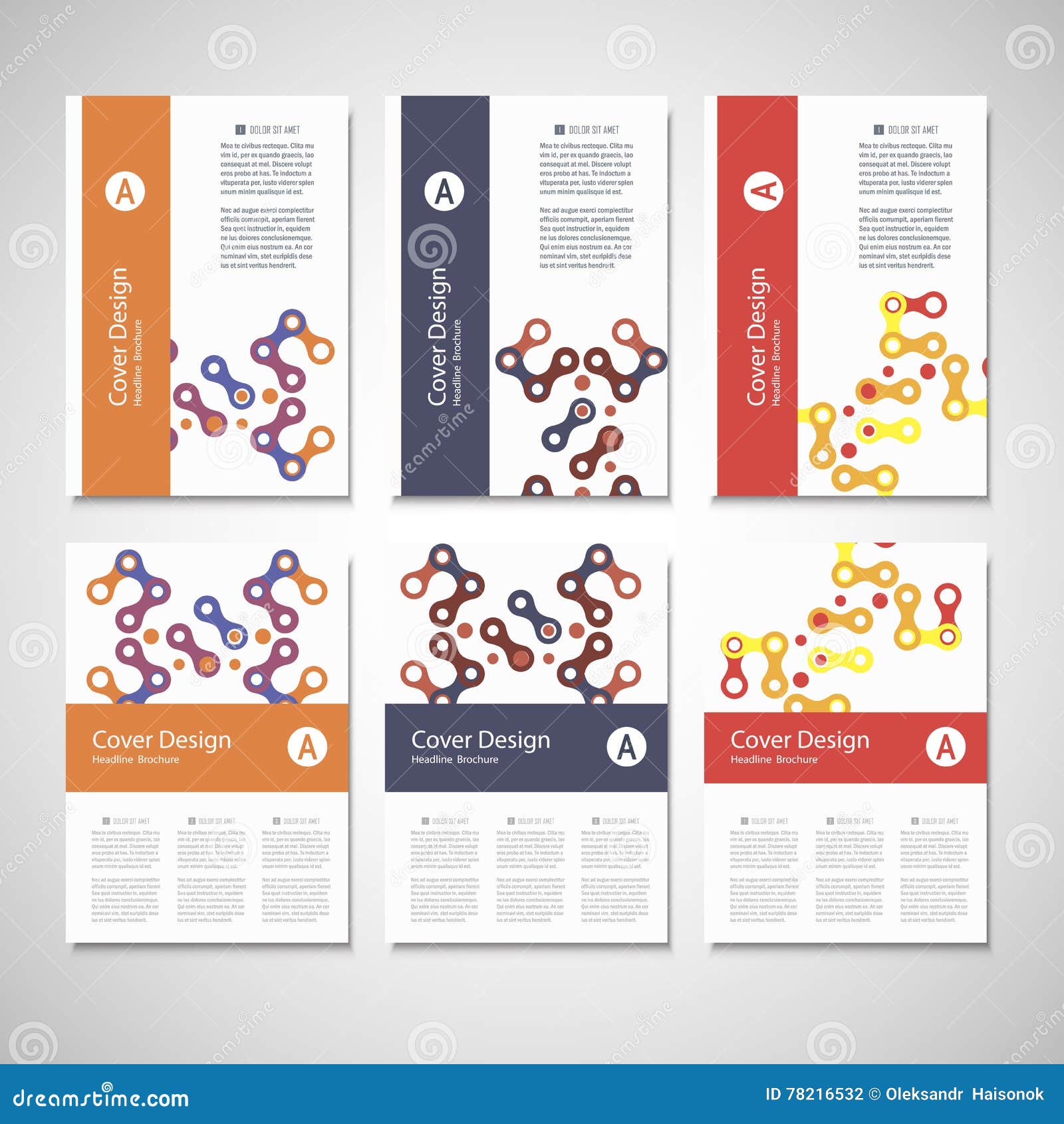 Brochures Design Templates. Vector Pattern with Abstract Figures Stock ...