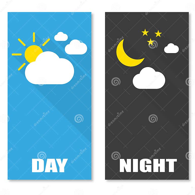 Brochures Image of the Day and Night with Shadow Stock Vector ...