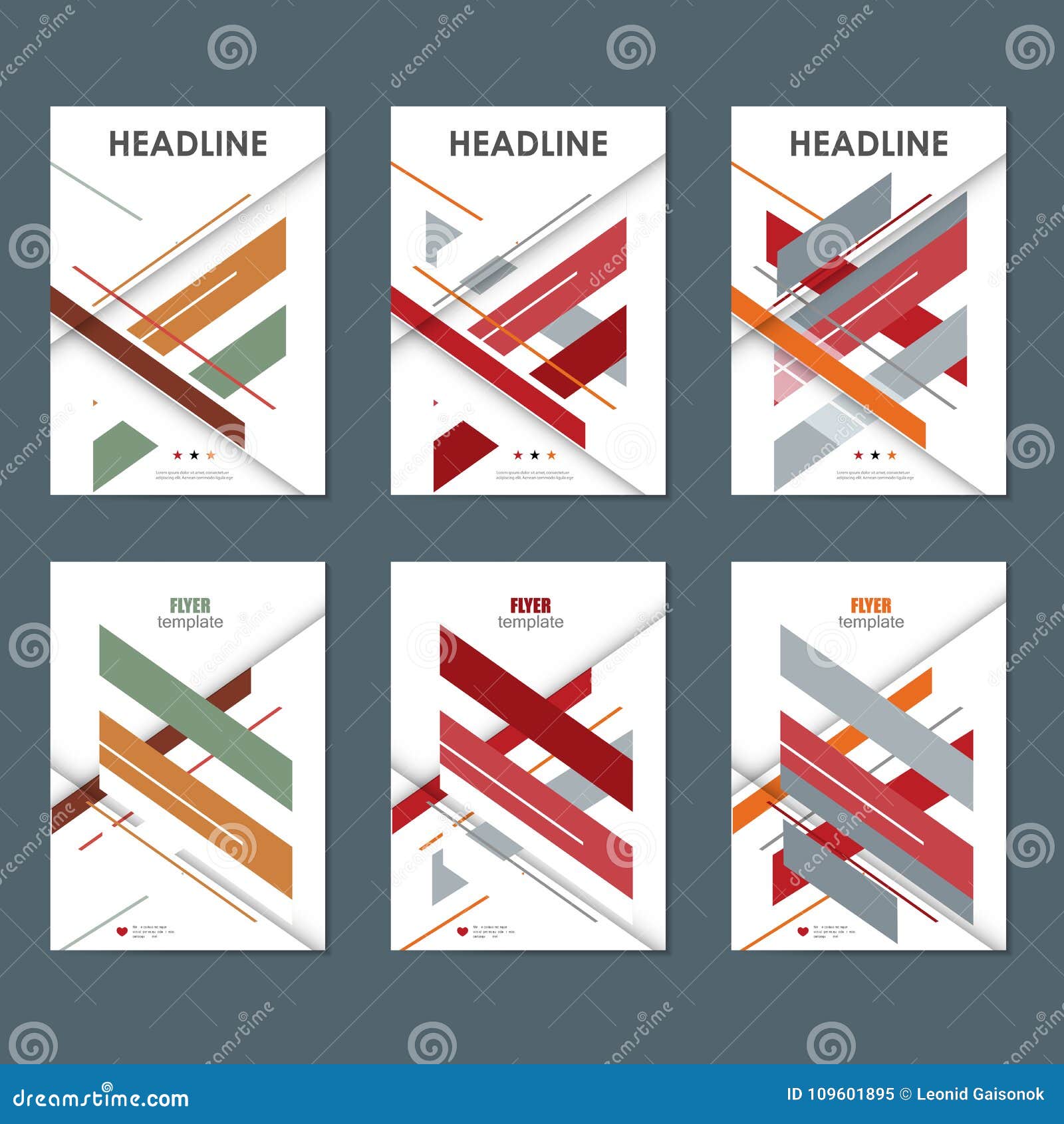 Brochures Template with Abstract Design Lines Stock Vector ...