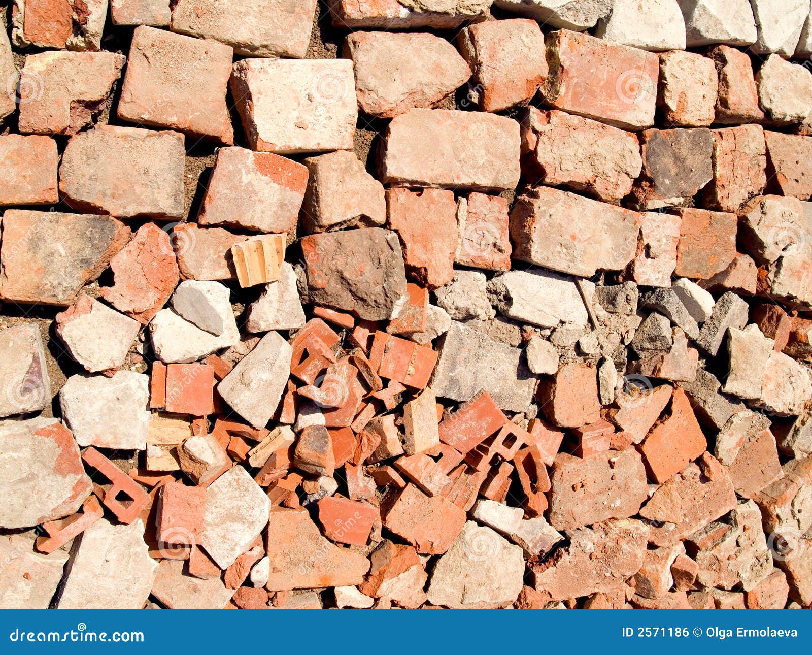 Brocken brick texture stock photo. Image of common, dirty - 2571186