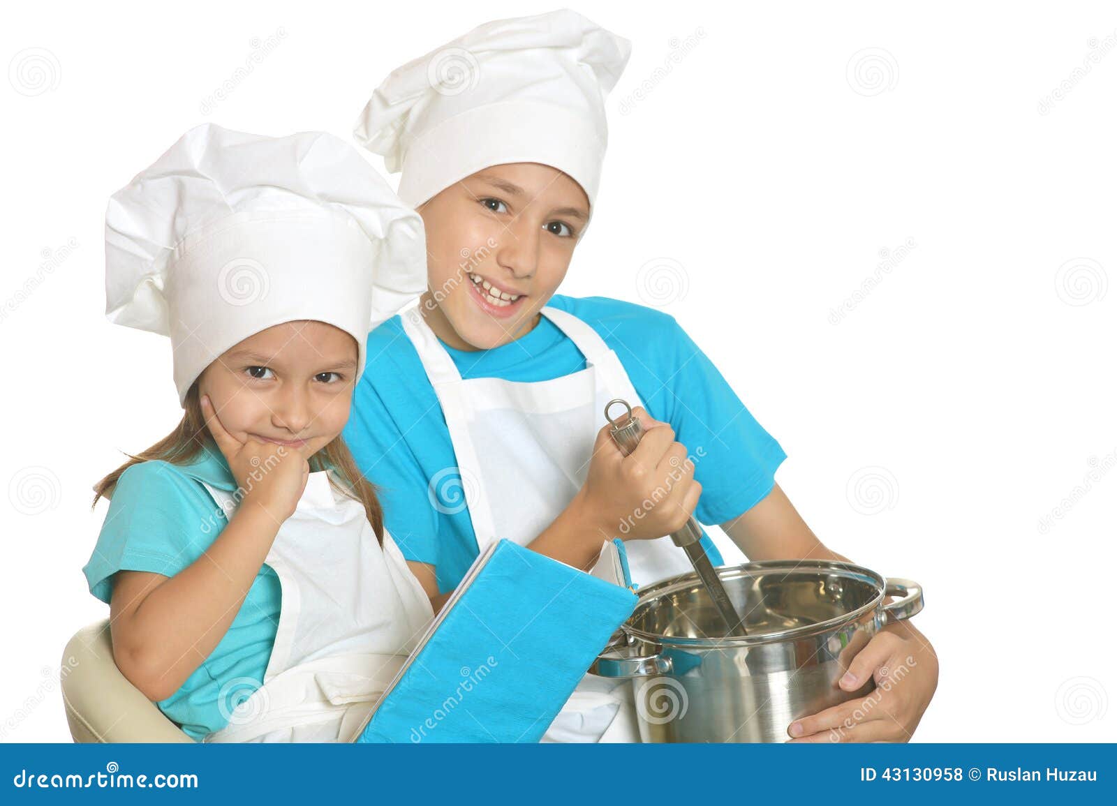 Broer En Zuster in Chef-kokuniformen Stock Foto - Image of meisje ...