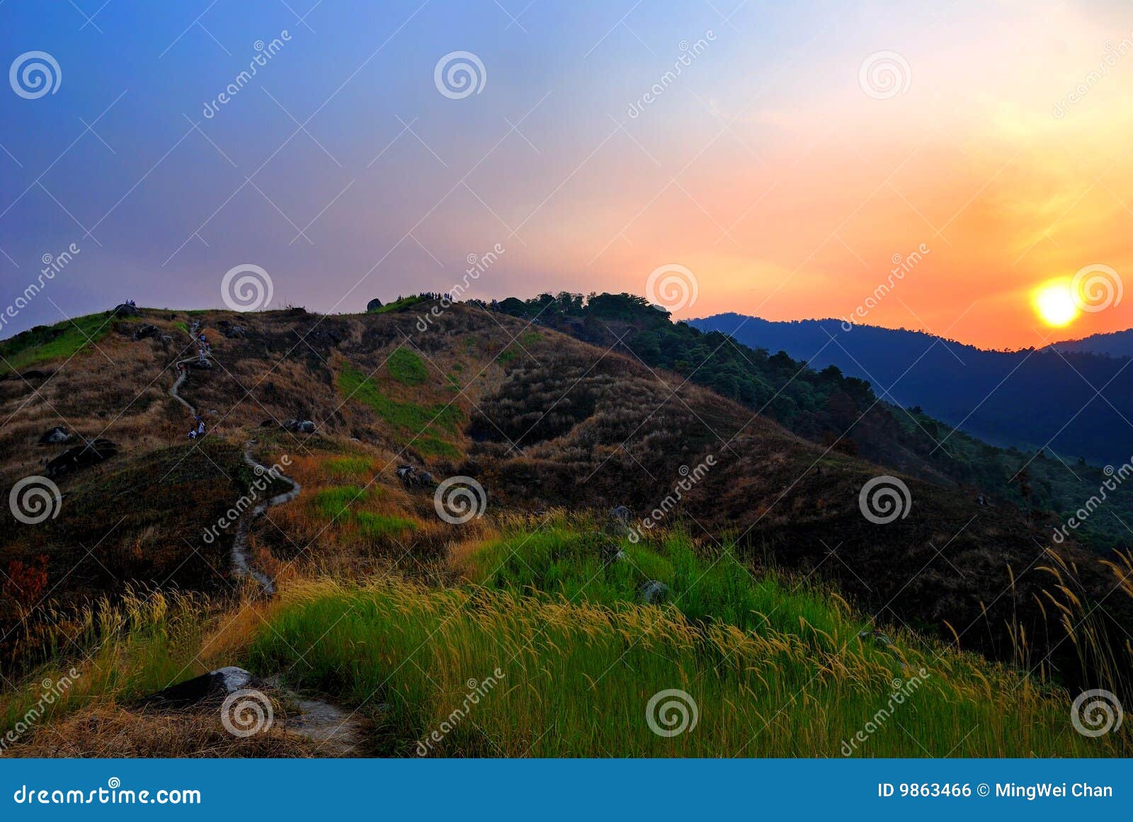 Broga Hill Sunrise 01 stock photo. Image of drawing, sunny - 9863466