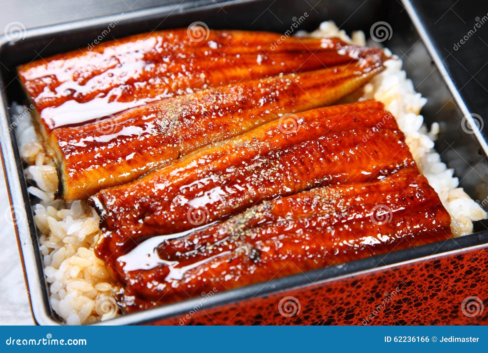 Broiled eels on rice stock photo. Image of sauce, rice - 62236166