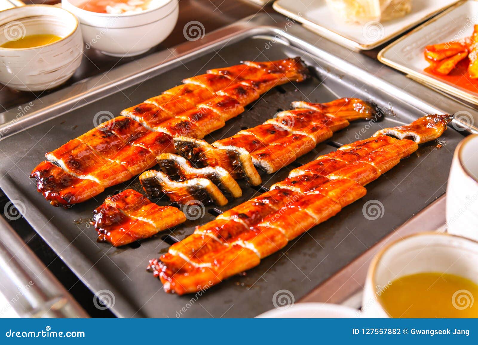Broiled Eels on Table in Restaurant Stock Photo - Image of japan, grill ...