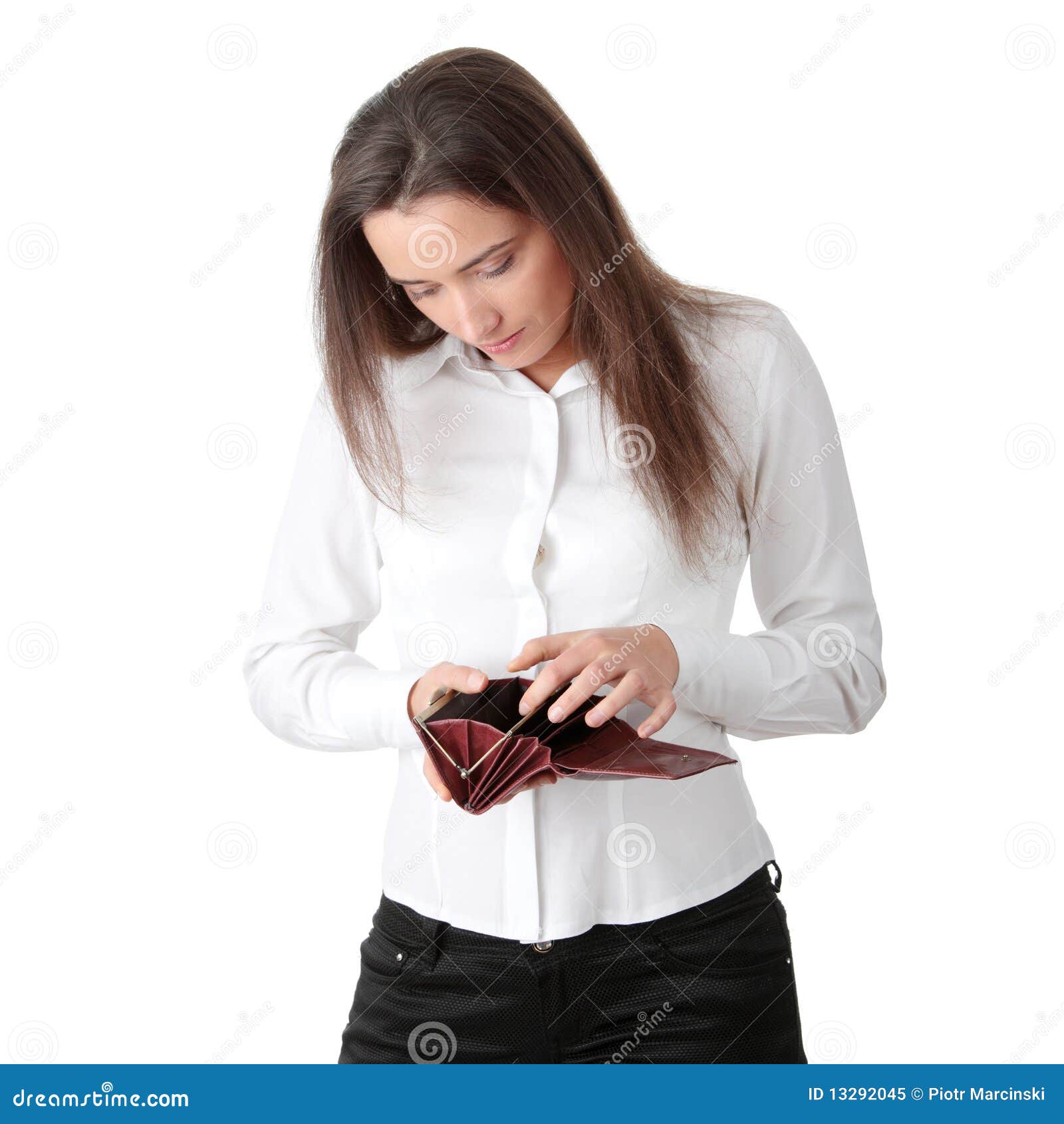 Broke stock image. Image of brunette, caucasian, cash - 13292045