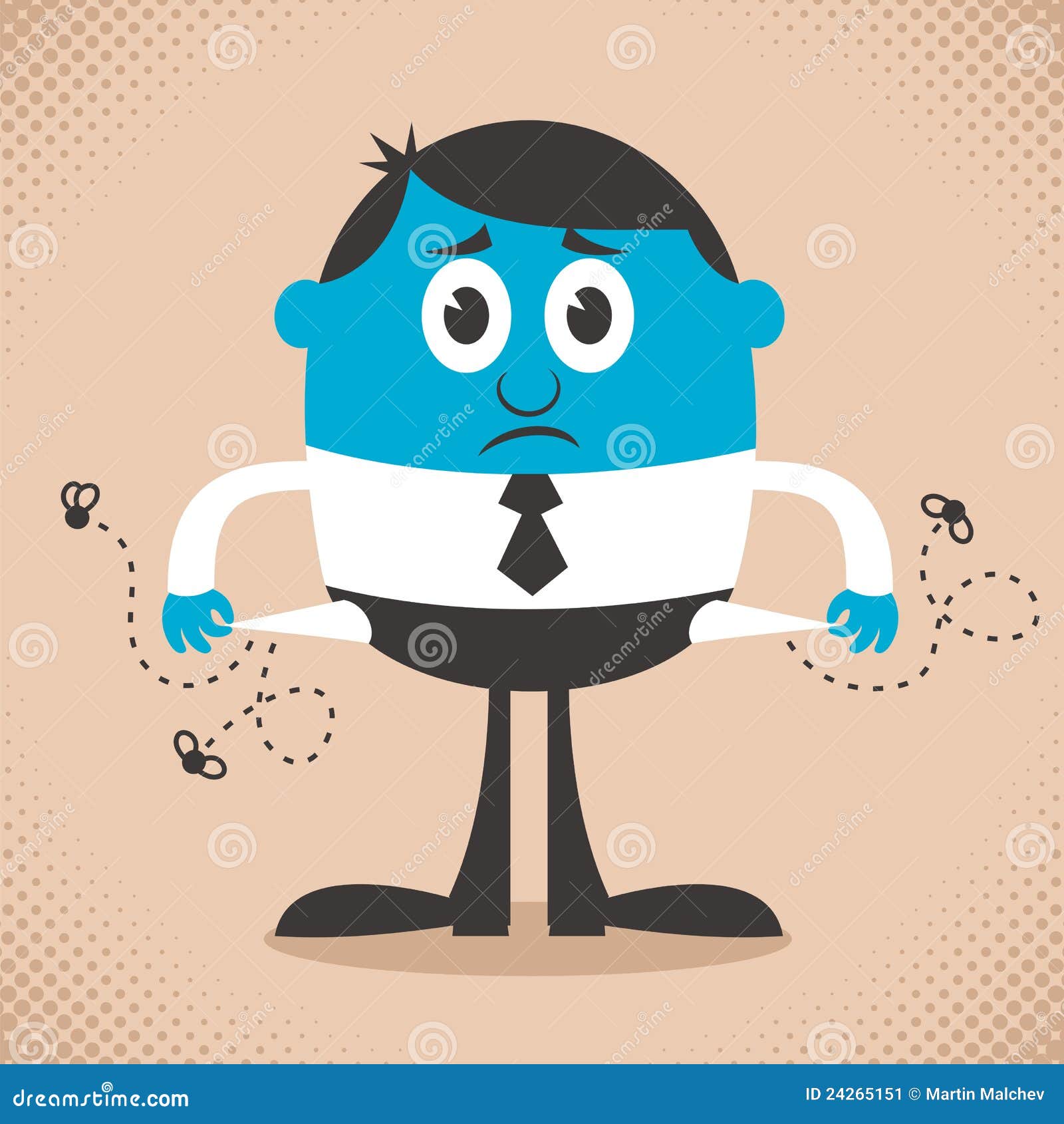 Broke stock vector. Illustration of penniless, person - 24265151