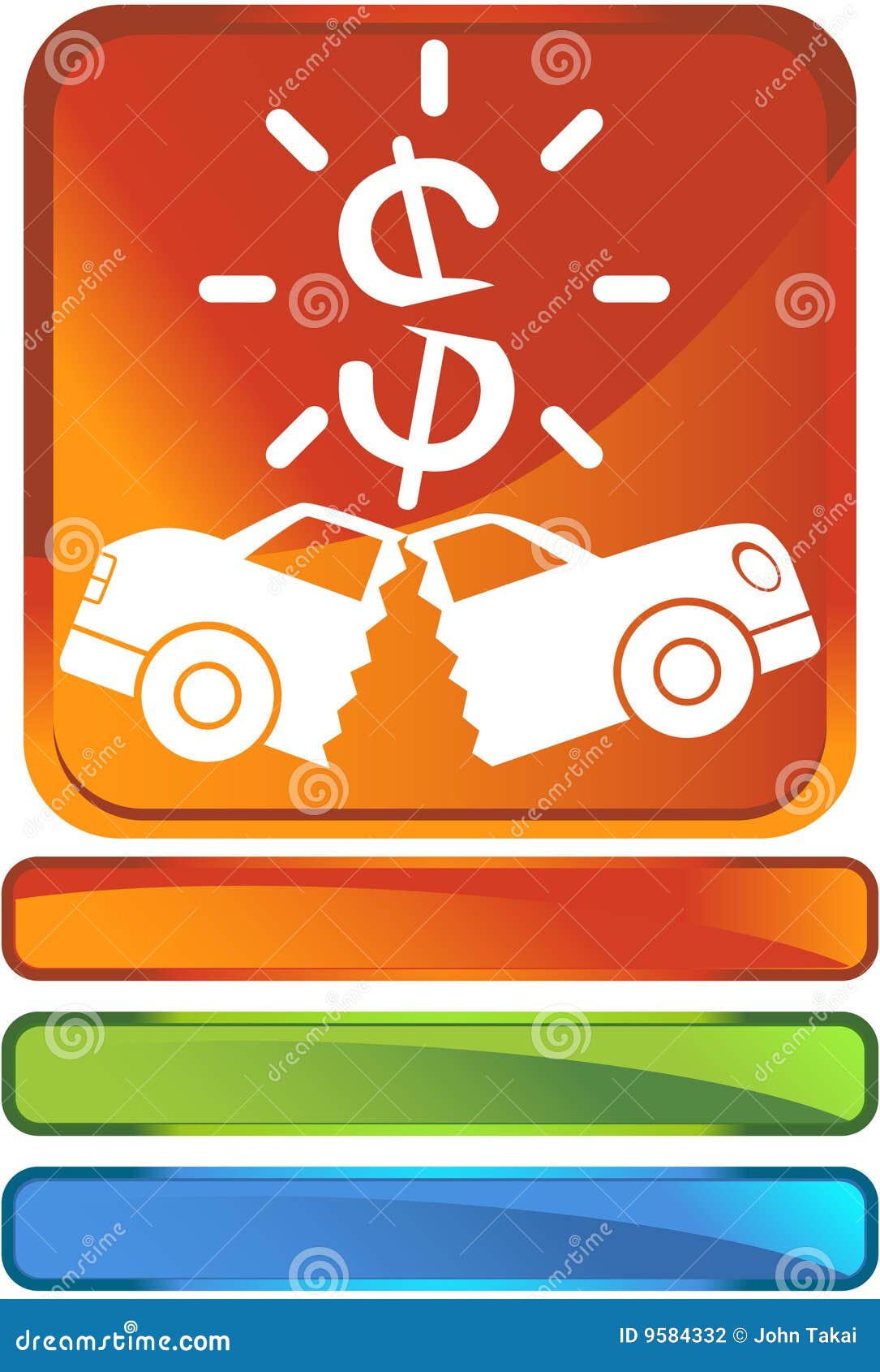 Broke Button stock vector. Illustration of money, dollar - 9584332