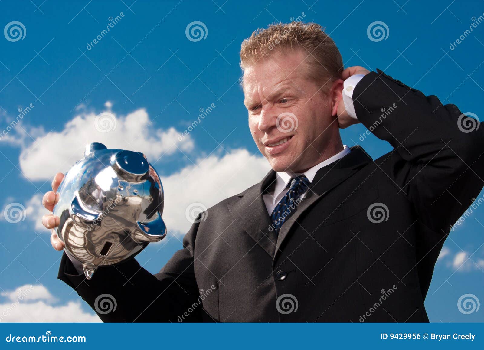 Broke man stock photo. Image of banker, piggy, invest - 9429956