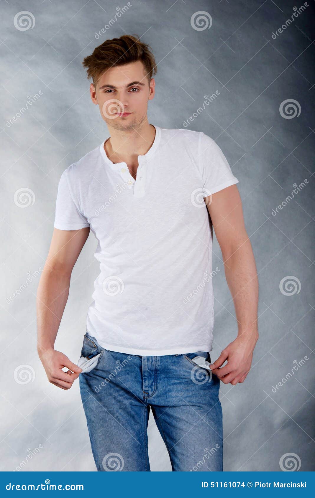 Broke Man with Empty Pockets. Stock Photo - Image of male, poor: 51161074