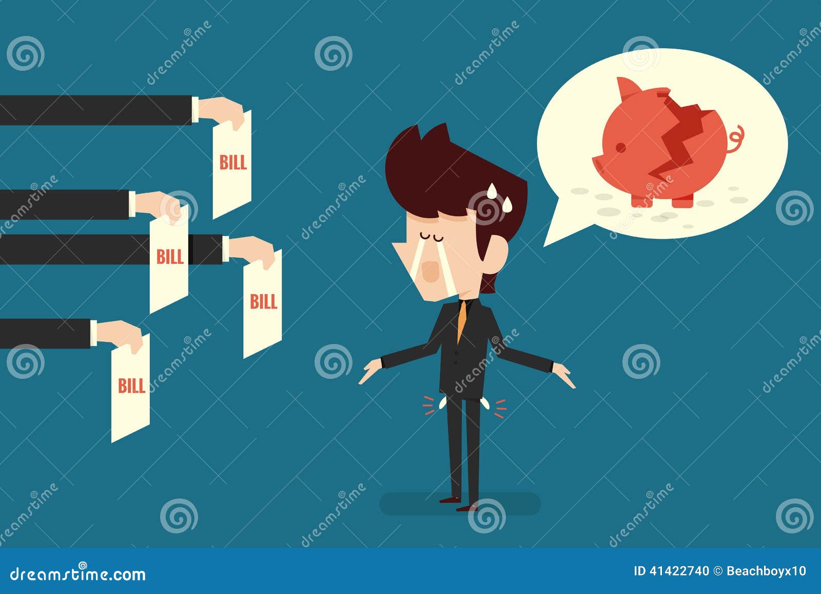 Broke man stock vector. Illustration of person, failure - 41422740