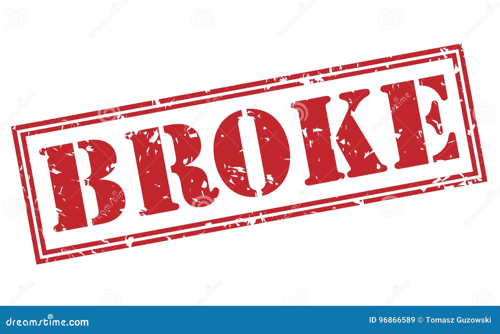 Broke red stamp stock illustration. Illustration of broke - 96866589
