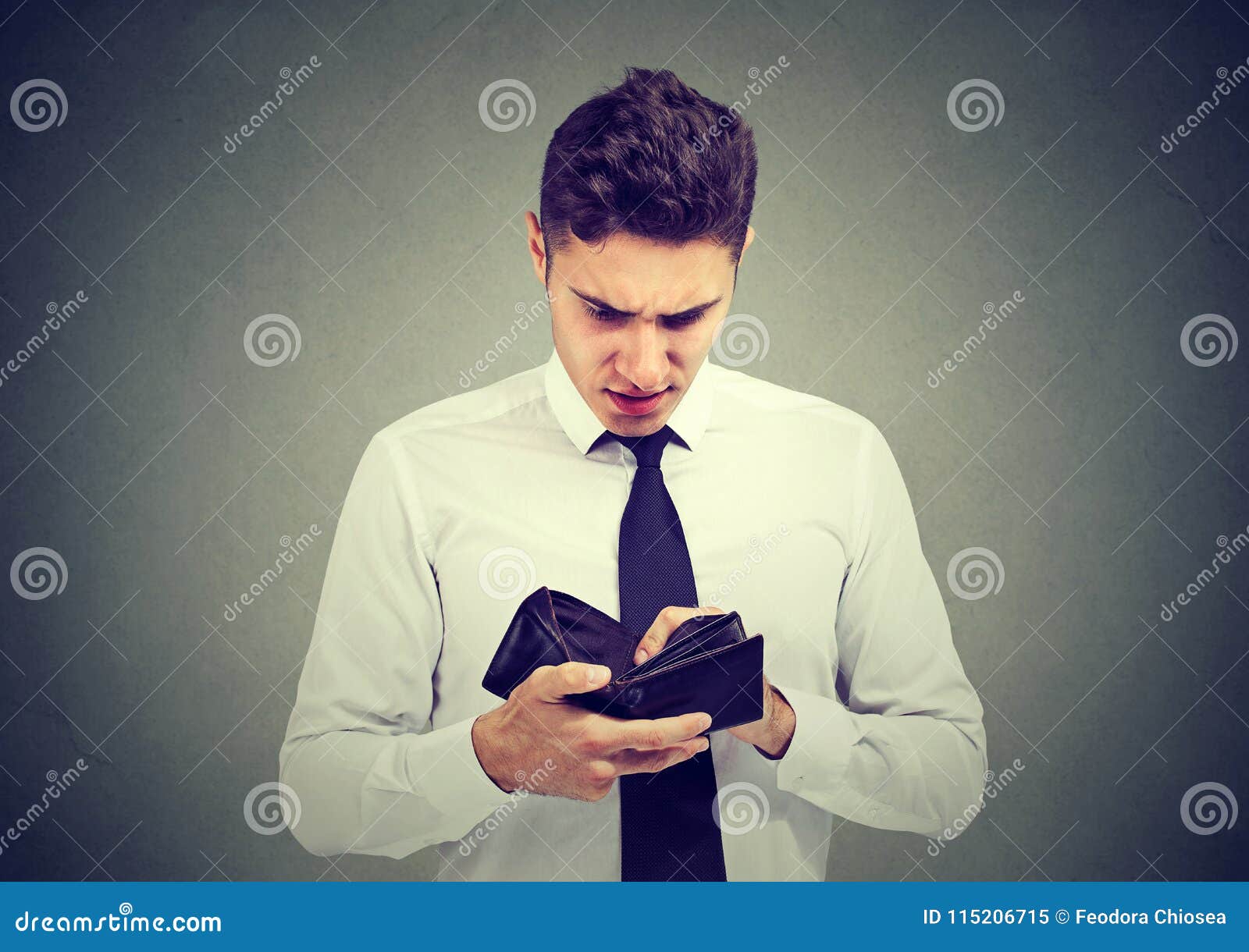 Broke Sad Business Man with Empty Wallet Stock Image - Image of concept ...