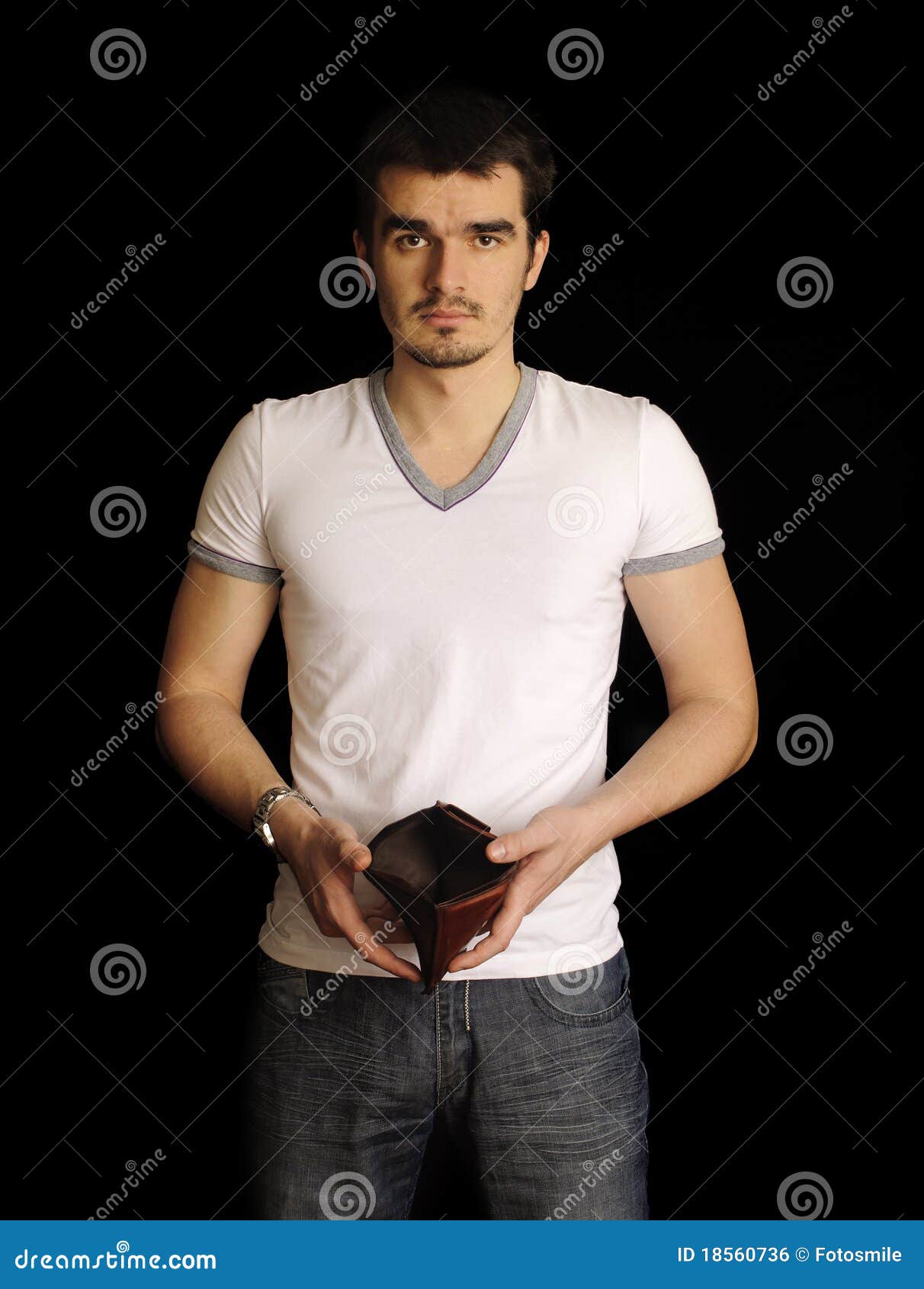 Broke young man stock photo. Image of handsome, brown - 18560736