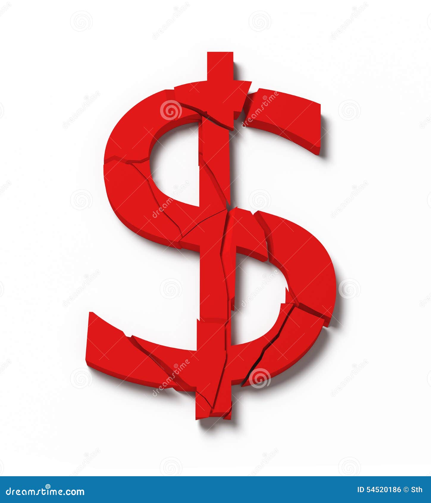 Broken Dollar Symbol Royalty-Free Stock Image | CartoonDealer.com #54520186