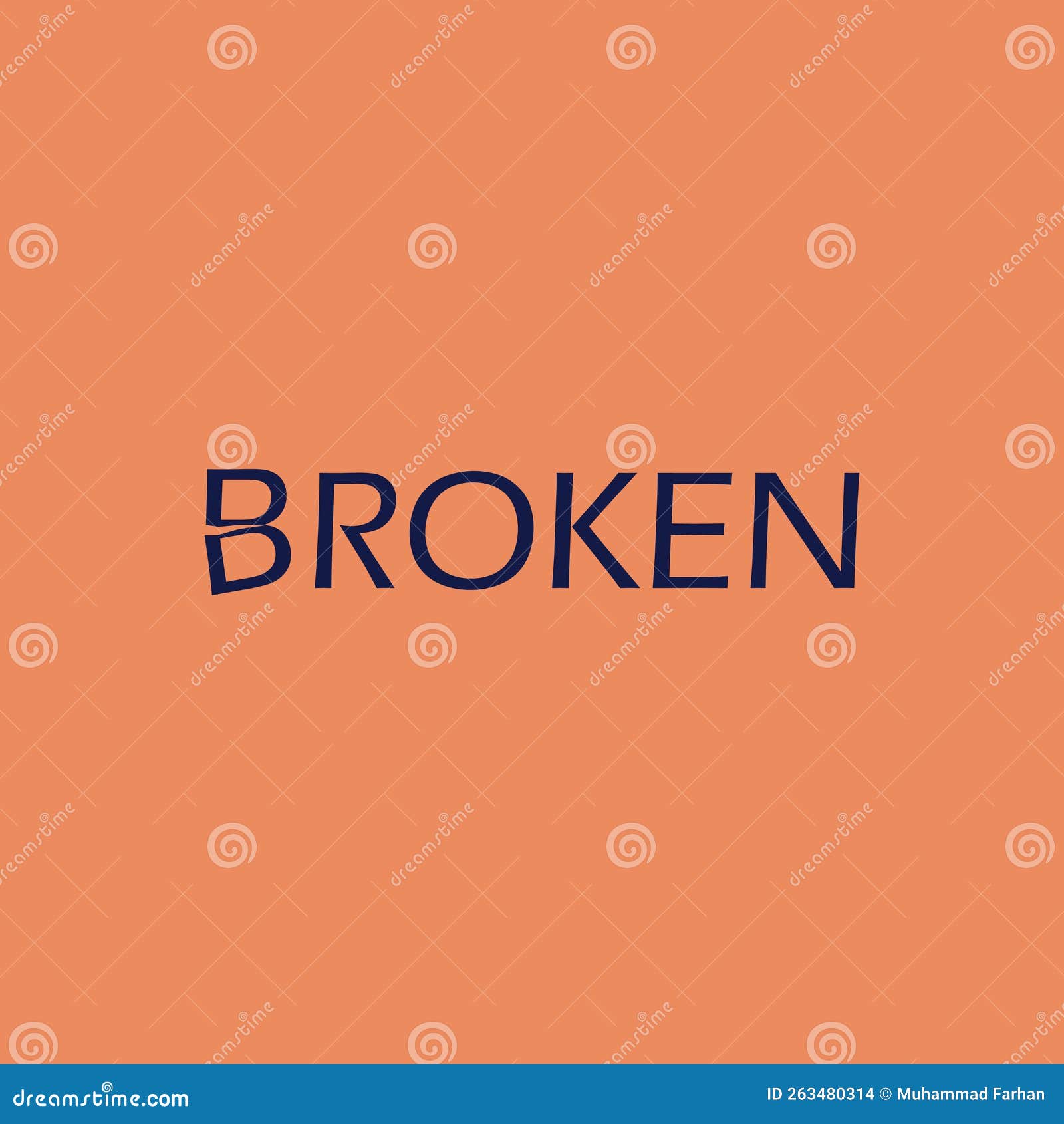 Broken Word Logo, Wordmark Logo, Broken Design, Icon Vector ...