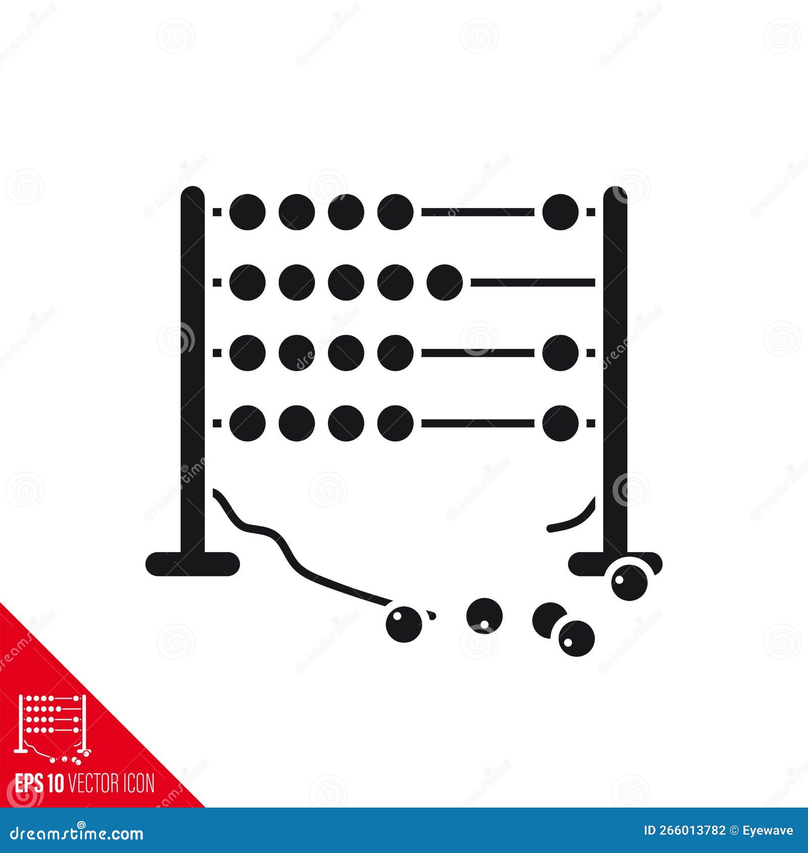 Broken abacus vector icon stock vector. Illustration of miscalculation ...