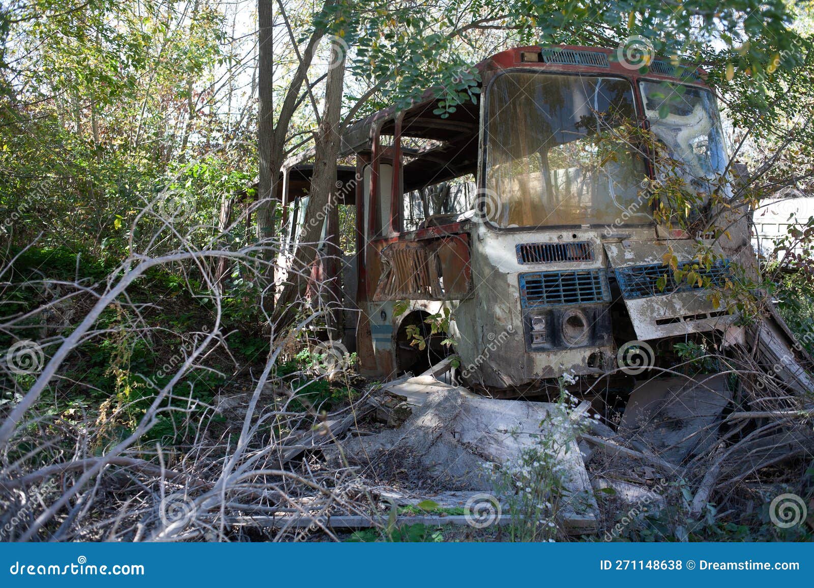 Broken Abandoned Rusty Old Vehicle. Retro Damaged Transportation Stock ...