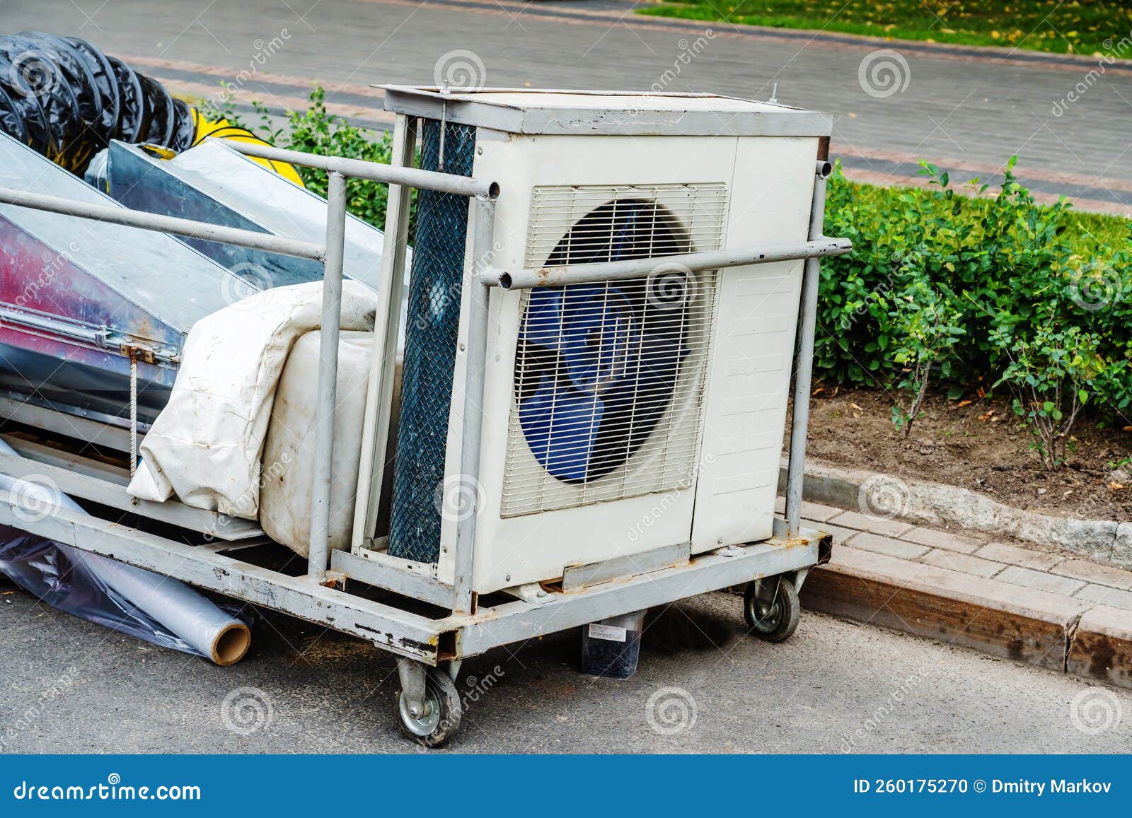 Broken Air Conditioner Equipment Was Dismantled from the Facade of the ...