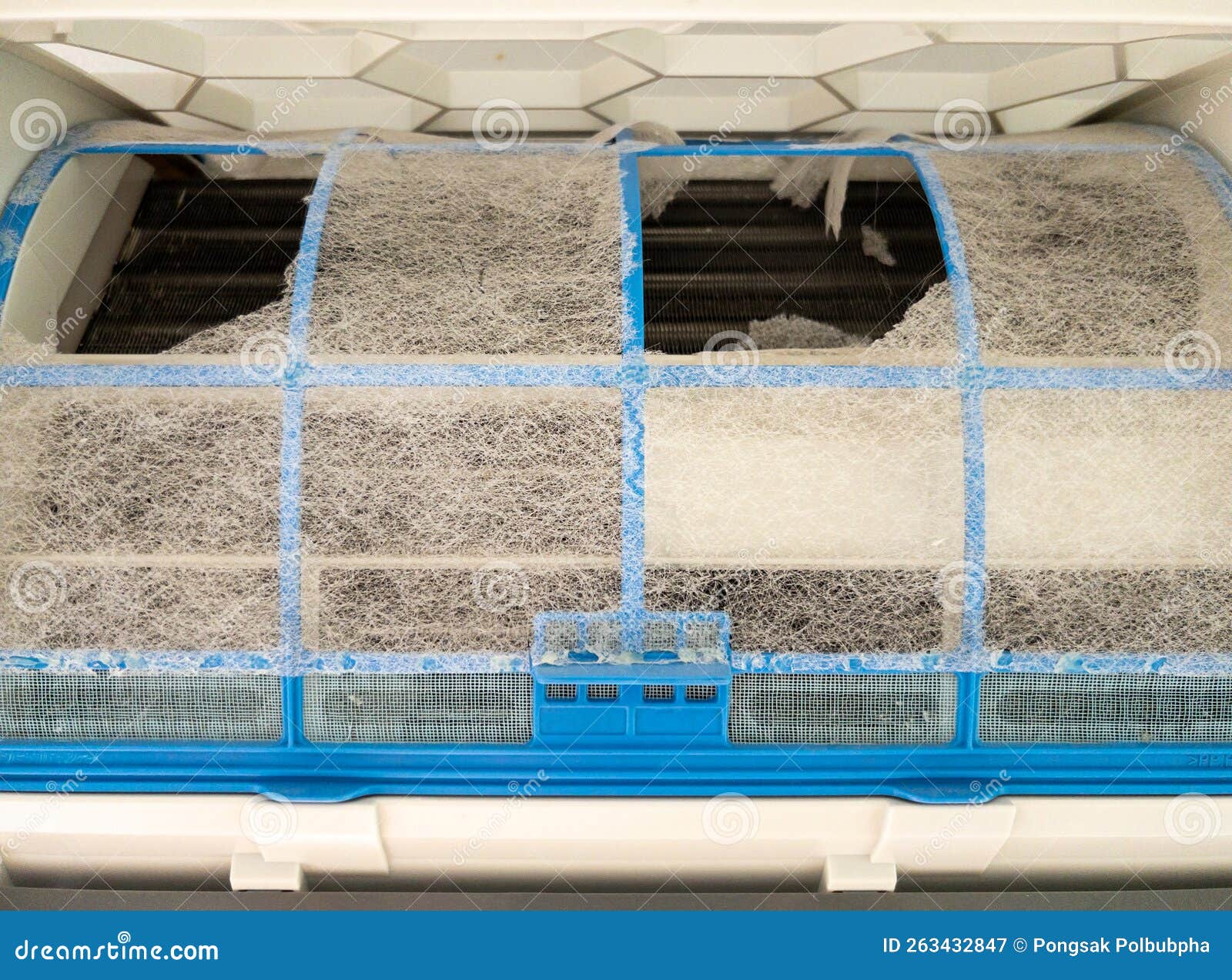 The Broken Air Filter of the Air Conditioning Unit after Long Use Stock ...