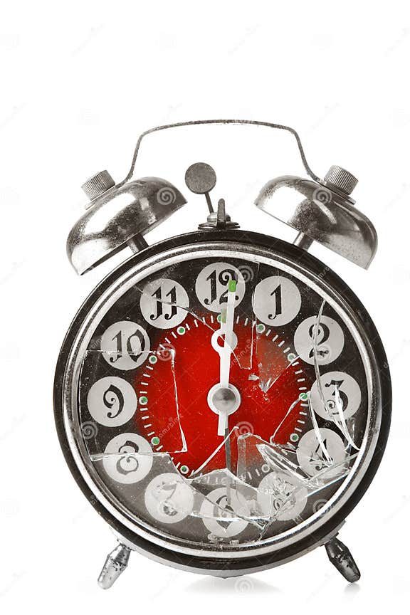 Broken alarm clock stock image. Image of hour, minute - 90021045