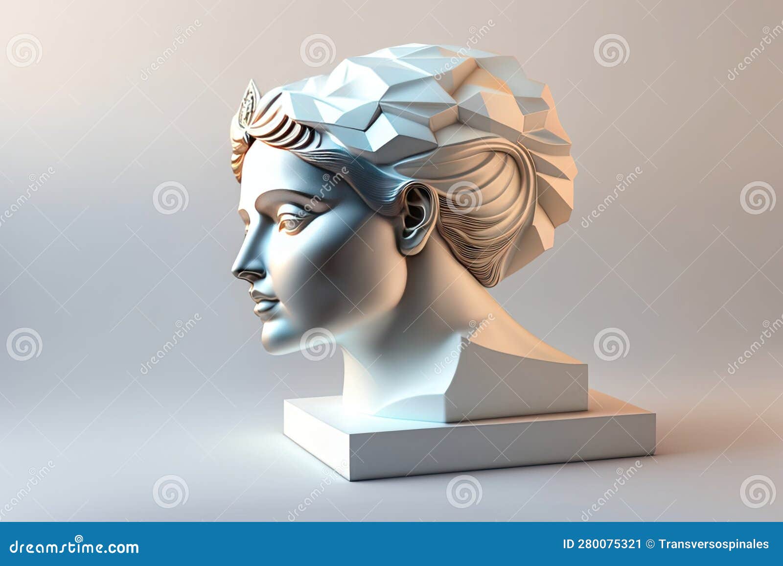 Broken Ancient Greek Statue Head Generative AI Stock Illustration ...