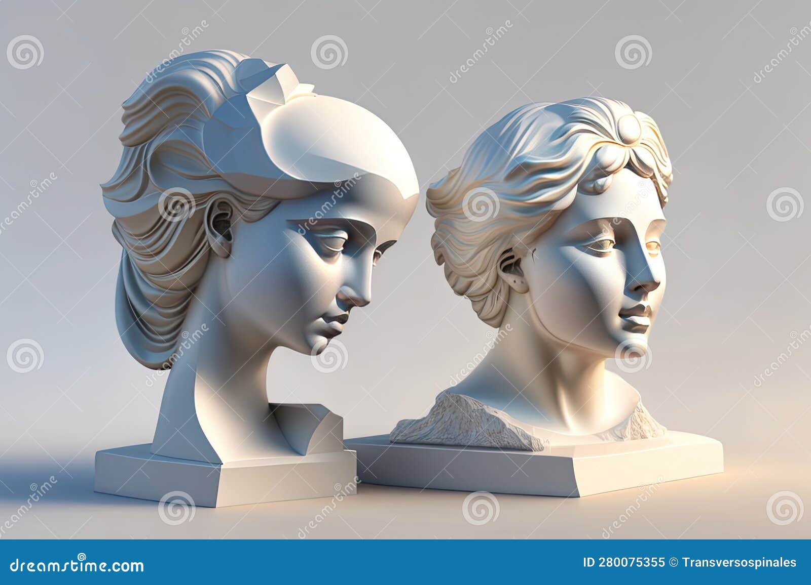 Broken Ancient Greek Statue Head Generative AI Stock Illustration ...