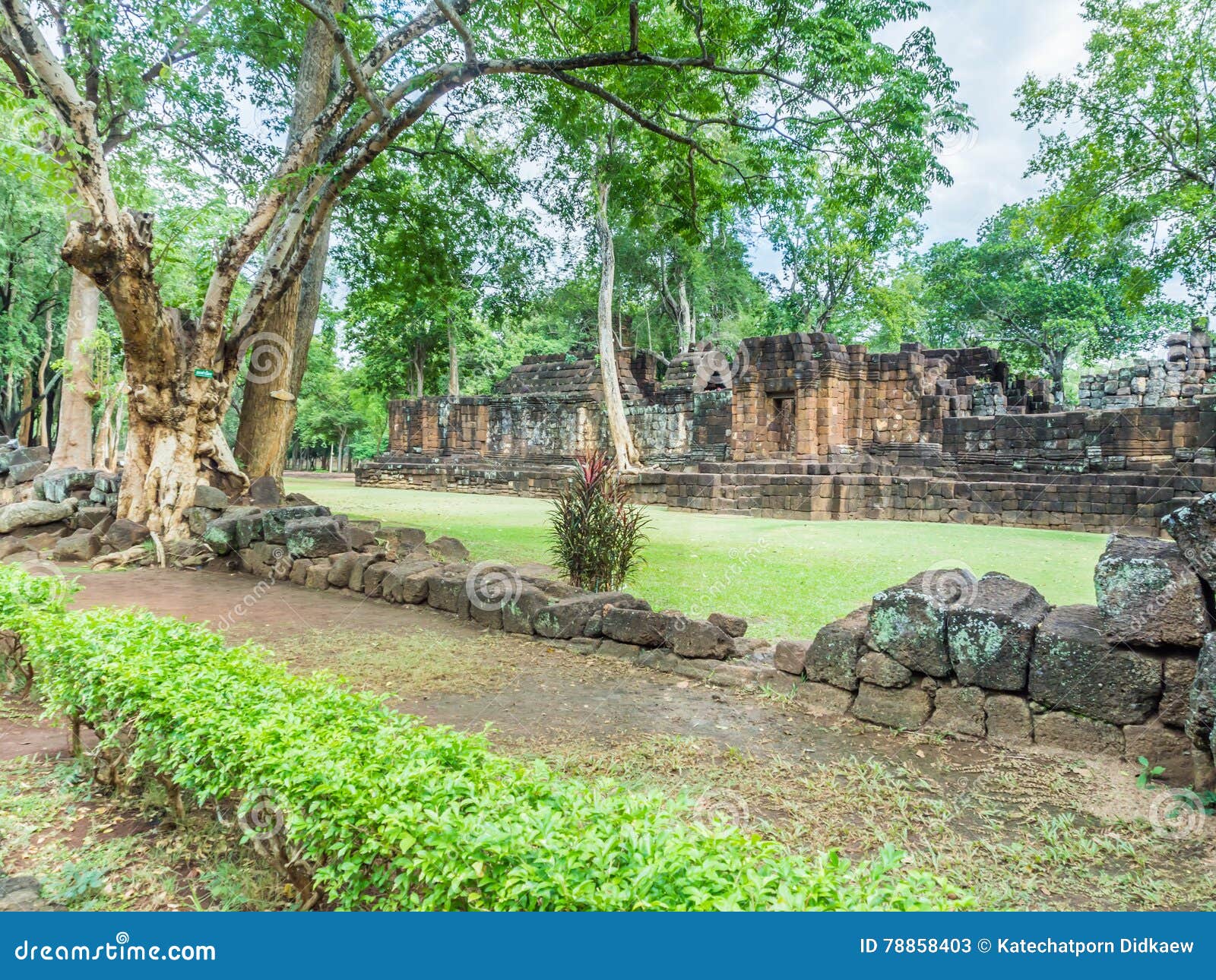 The Broken Ancient Religious Temple in the Historical Park Stock Image ...