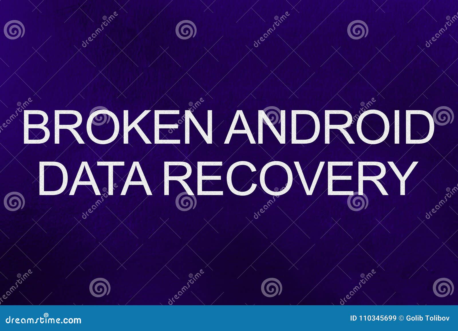 Broken Android Data Recovery Text Against Ultra Violet Background Stock ...