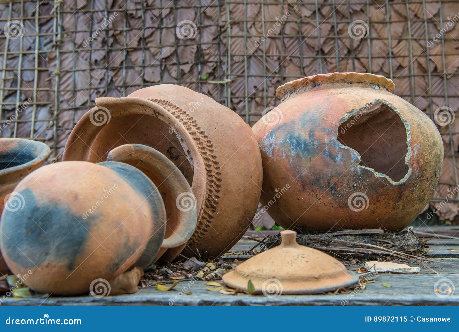 Broken Antique Clay Pot or Traditional Jar on Abandoned Hut Stock Image ...