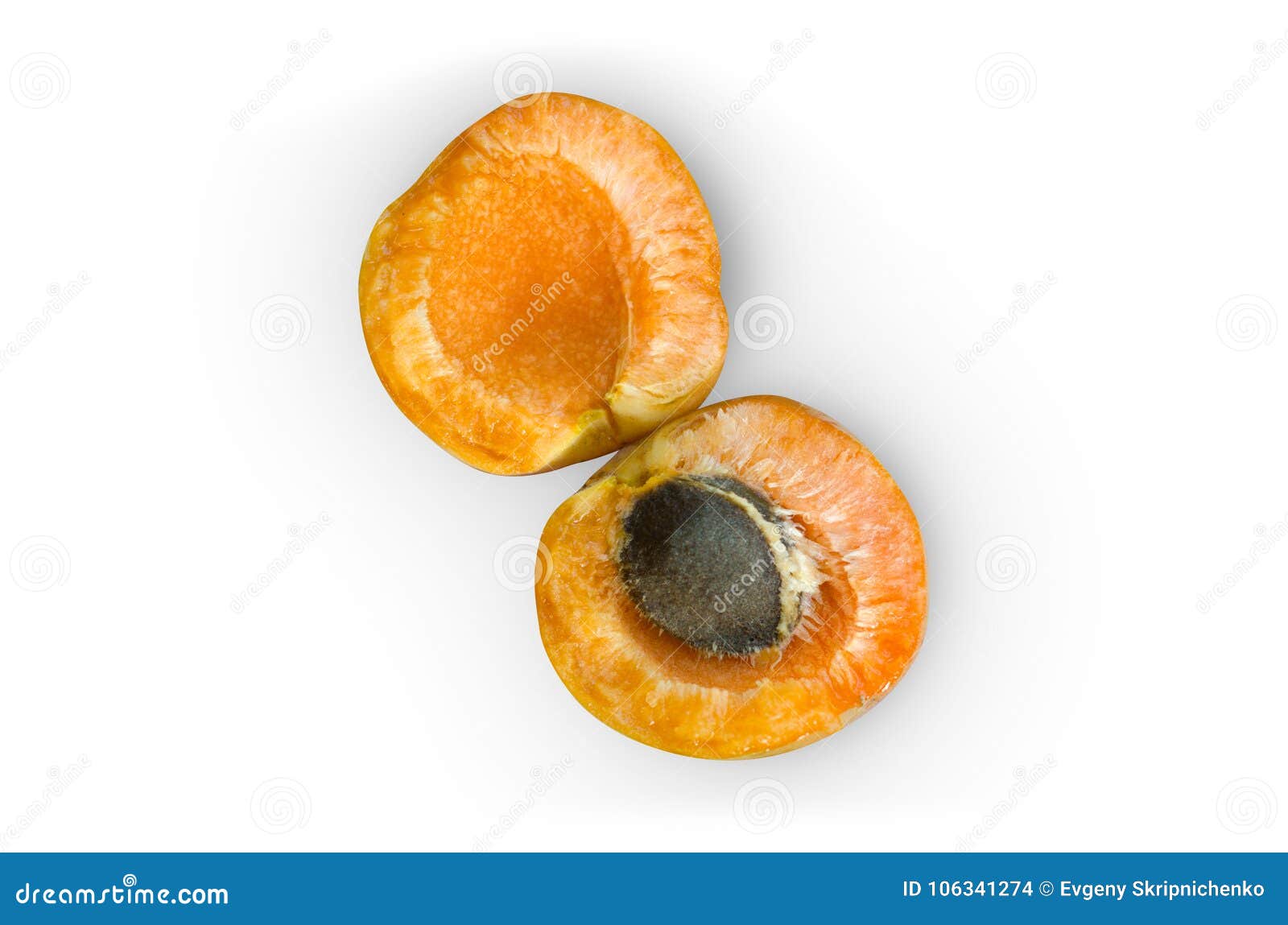 Broken apricot isolation stock photo. Image of food - 106341274