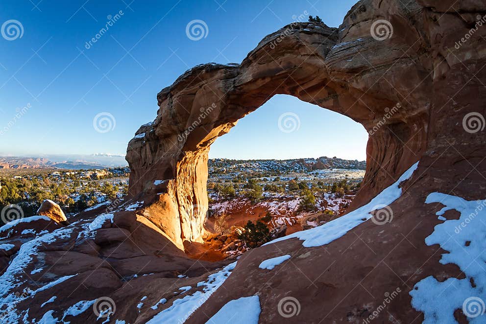 Broken Arch in Arches NP stock image. Image of landscape - 140850569