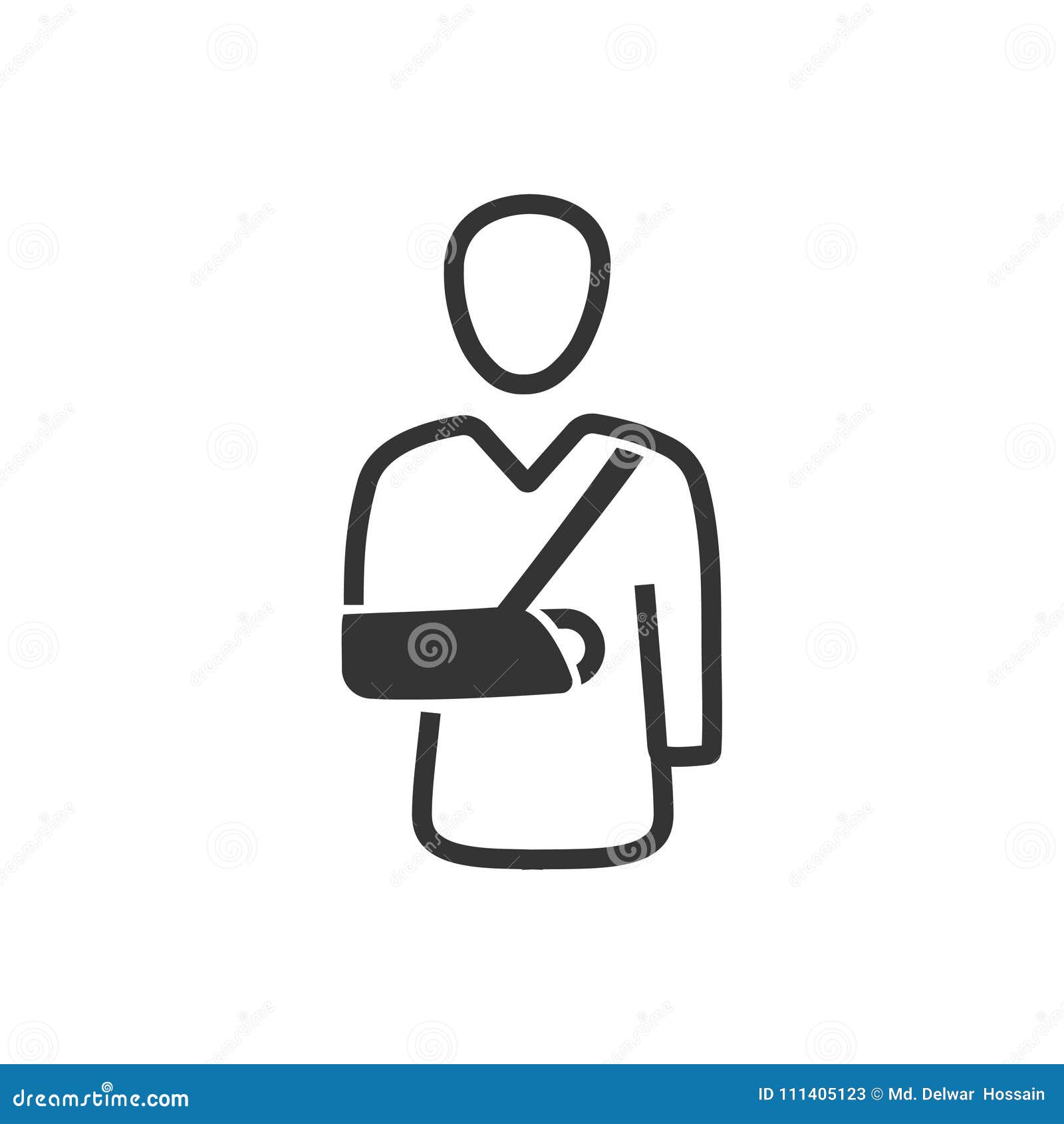 Broken Arm Icon stock vector. Illustration of injury - 111405123