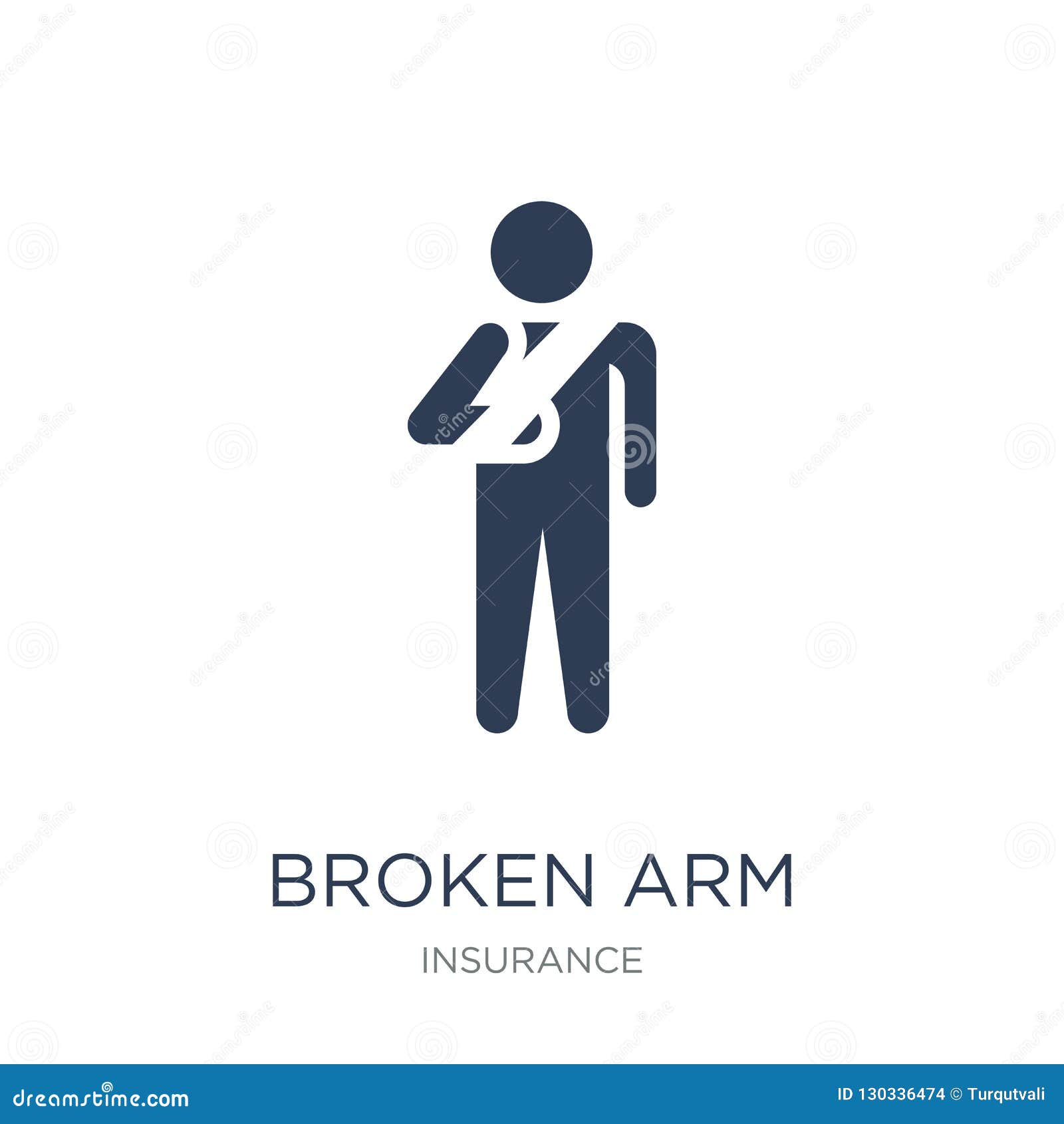 Broken Arm Icon. Trendy Flat Vector Broken Arm Icon on White Background ...