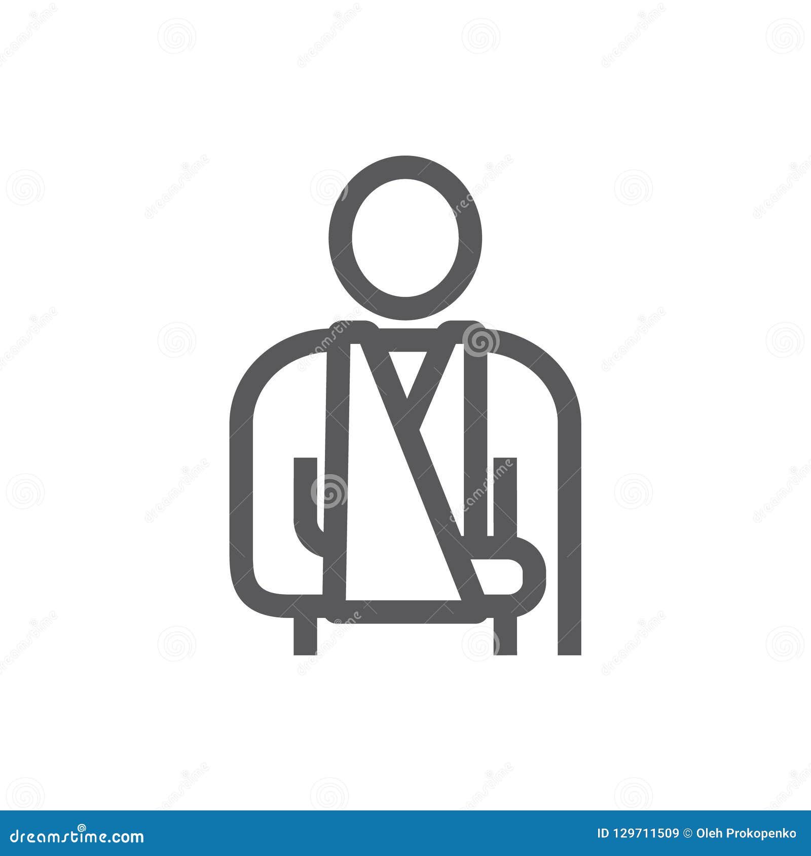 Broken Arm Line Icon Vector Illustrations for Web Graphics. Stock ...