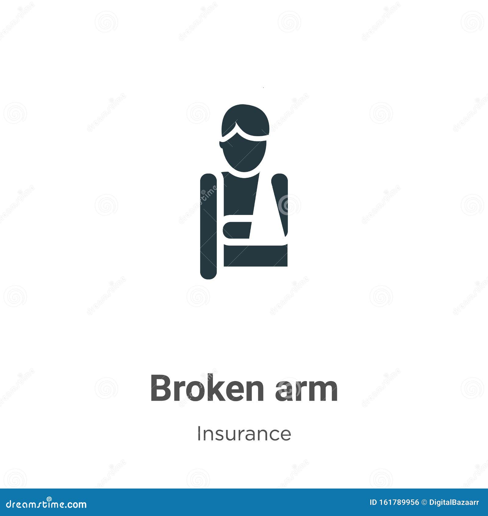 Broken Arm Vector Icon on White Background. Flat Vector Broken Arm Icon ...
