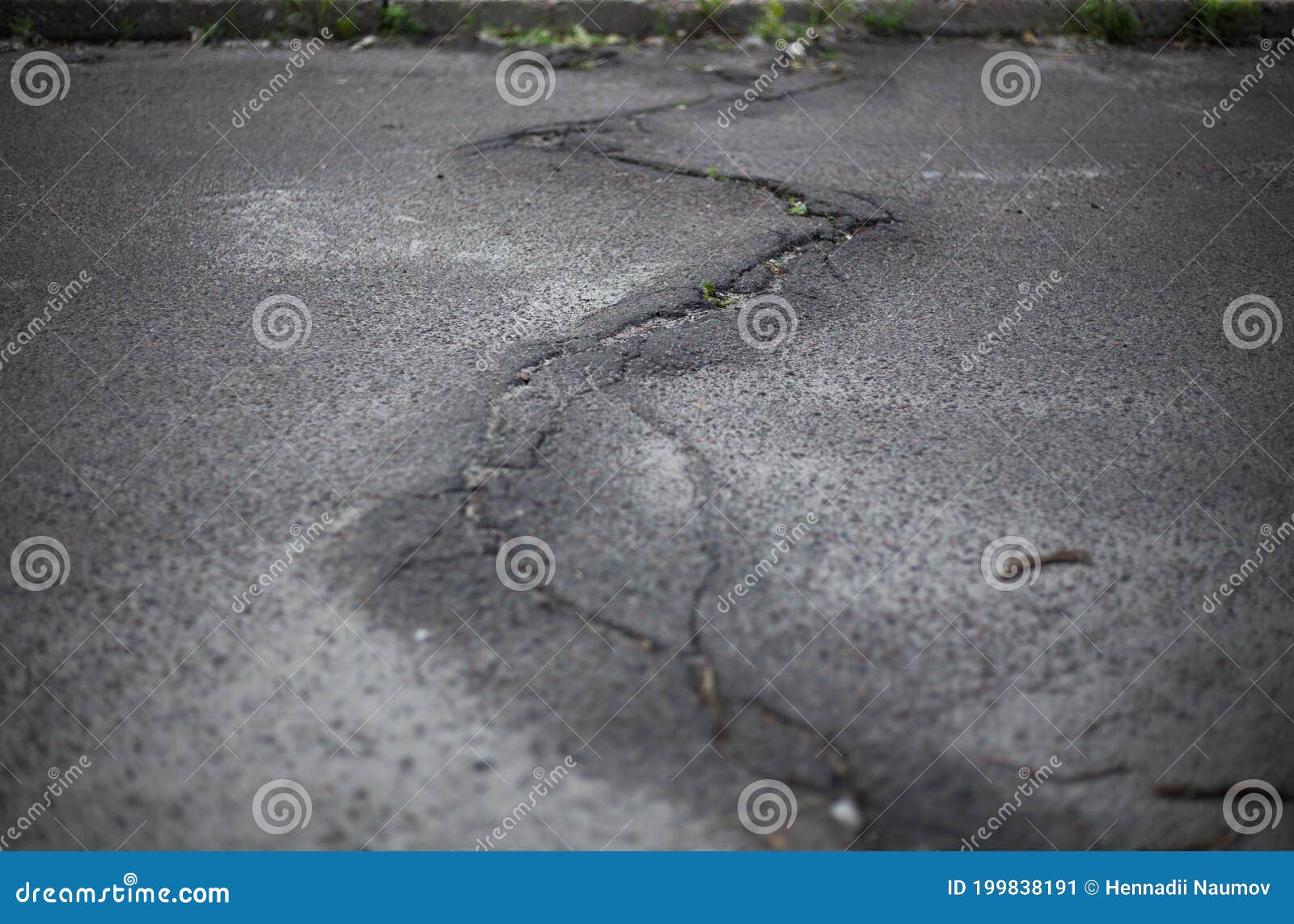 Broken Asphalt and Cracks on the Road Surface Stock Image - Image of ...
