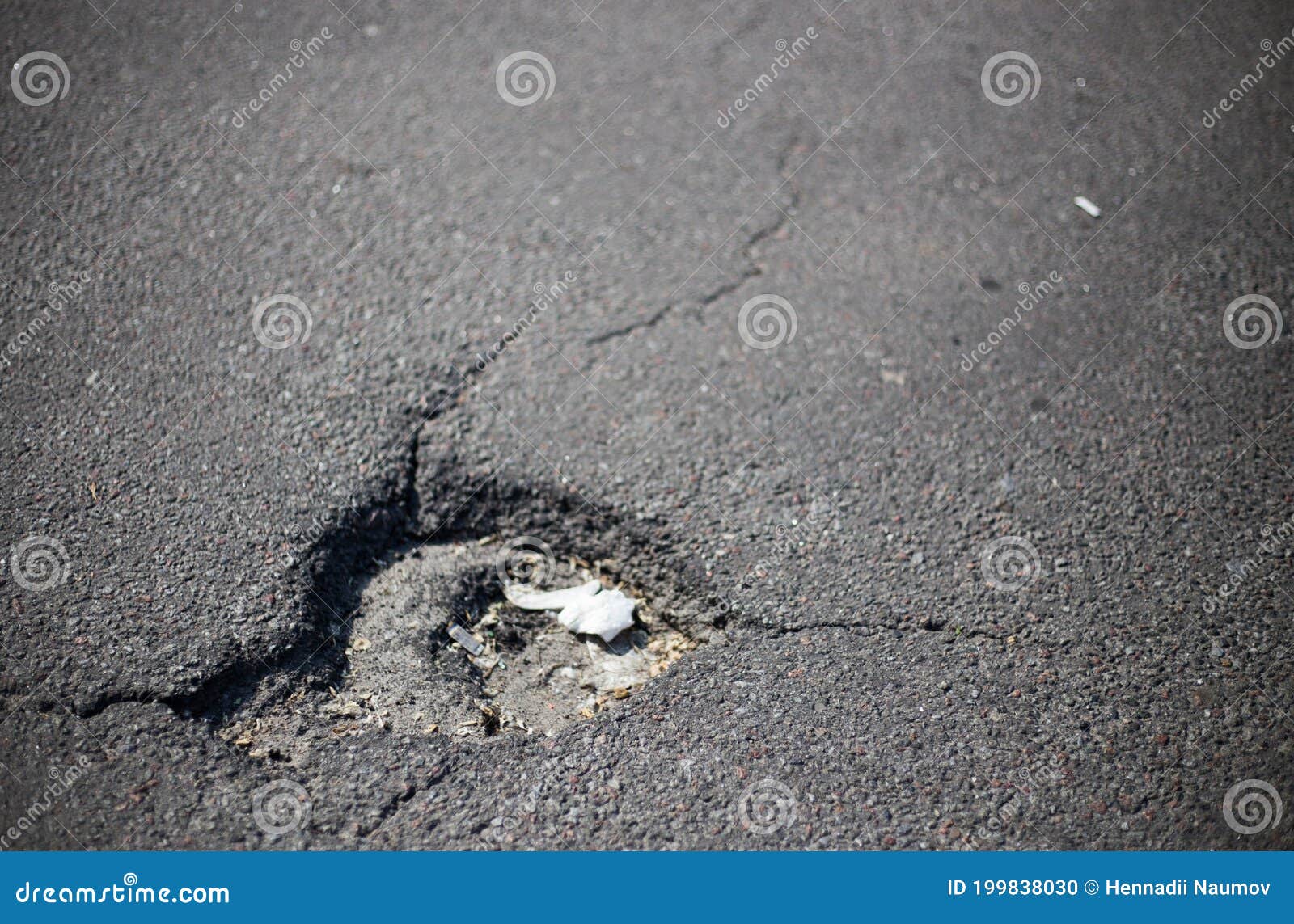 Broken Asphalt and Cracks on the Road Surface Stock Photo - Image of ...