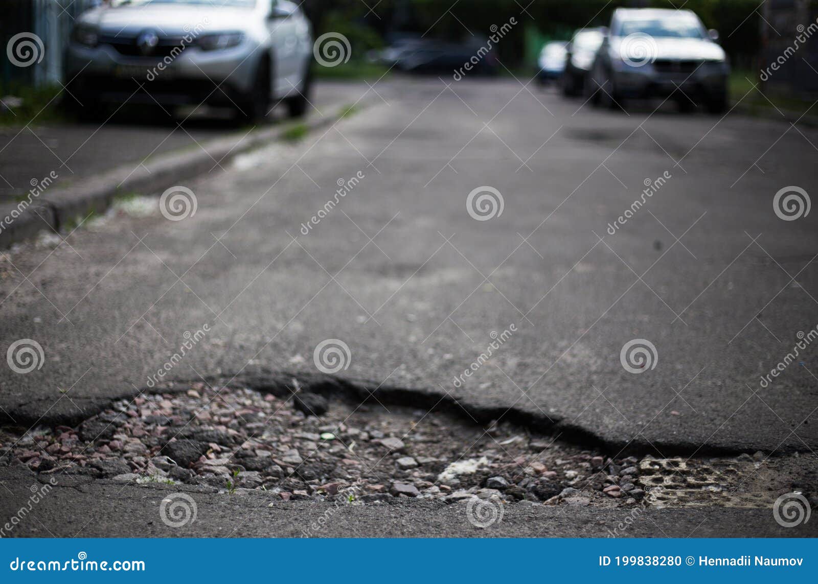 Broken Asphalt and Cracks on the Road Surface Stock Photo - Image of ...
