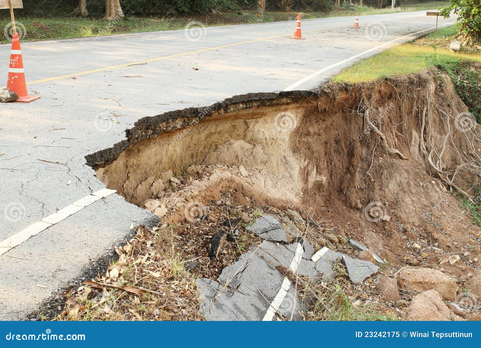 Old Broken Asphalt In The Yard In The City. Road. Terrible Roads. Road ...