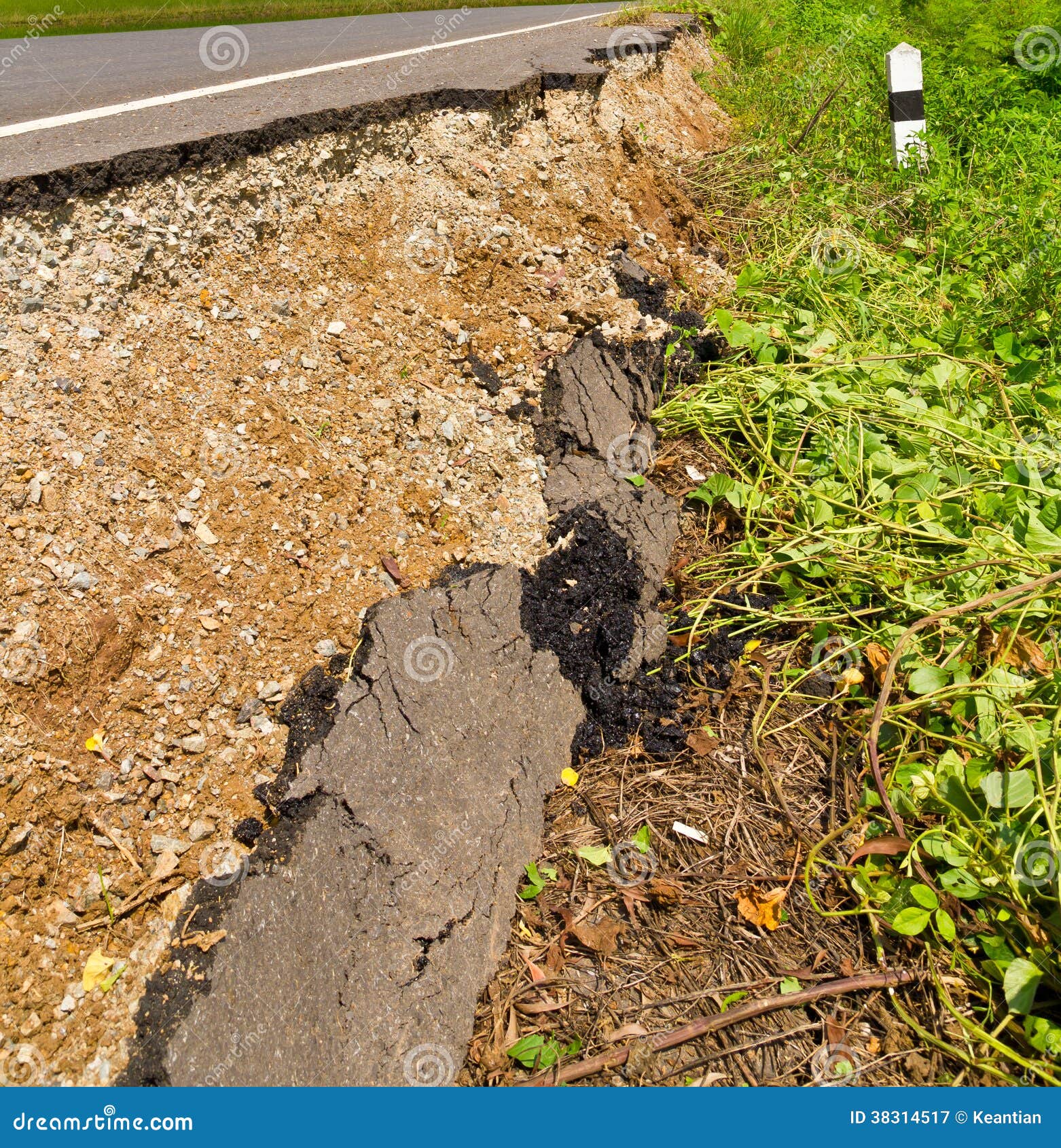 Broken asphalt road stock image. Image of brown, decay - 38314517