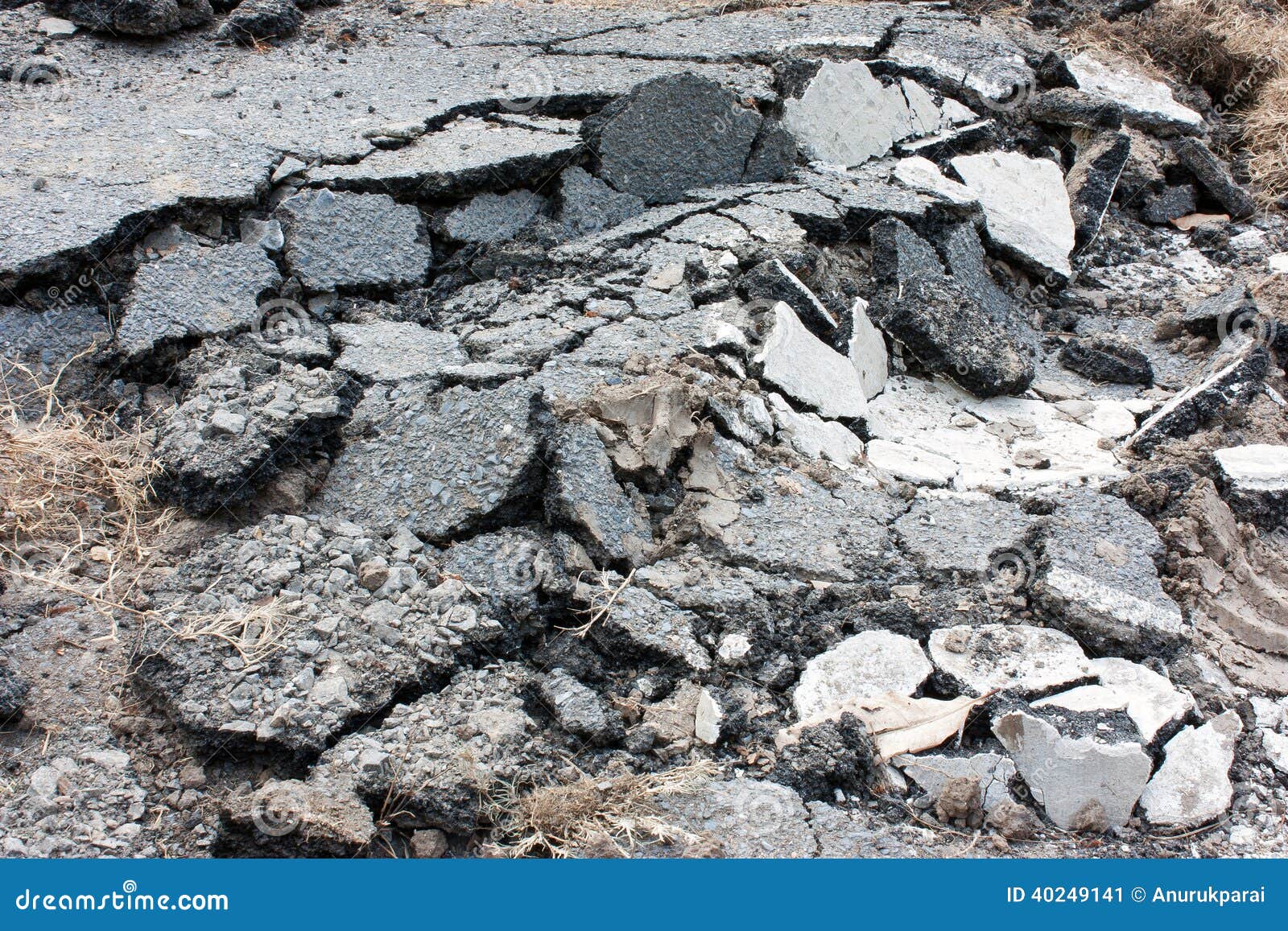 Broken Asphalt in the Street Stock Image - Image of disaster, destroyed ...