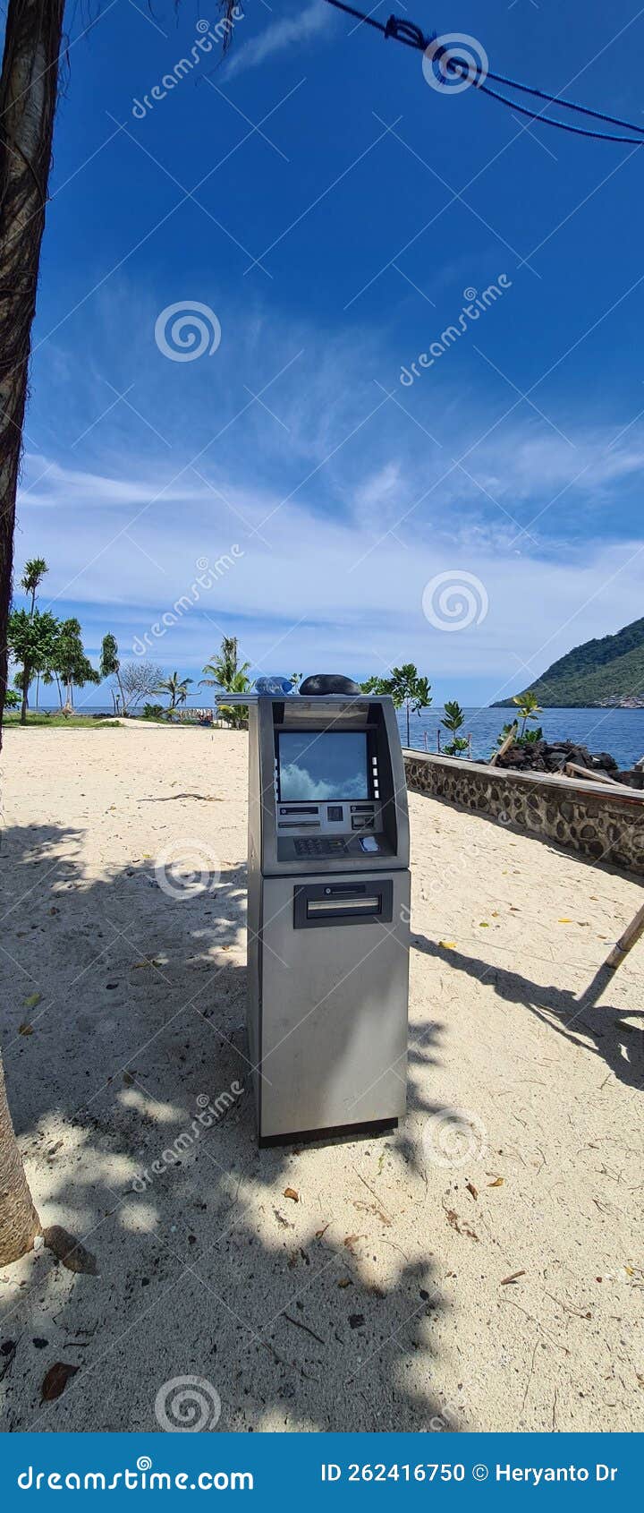 Broken ATM Machine on the Beach Stock Photo - Image of machine, sand ...