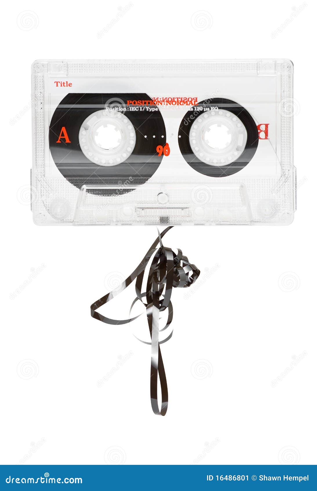 Broken audio tape stock image. Image of analog, plastic - 16486801
