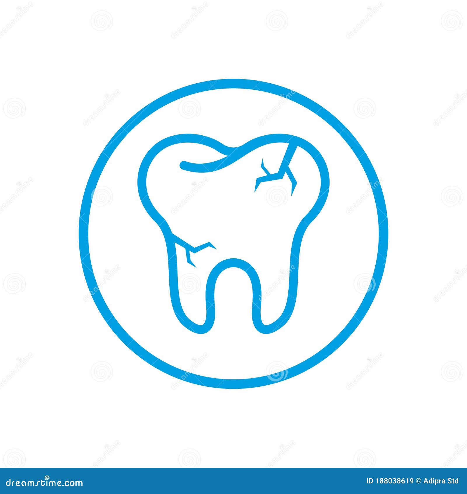 Broken Bad Tooth Circle Logo Template Stock Vector - Illustration of ...