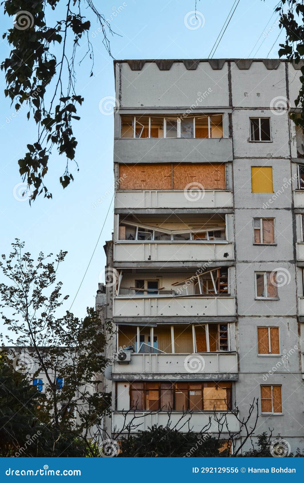 Broken Balconies and Windows in the House Editorial Photo - Image of ...